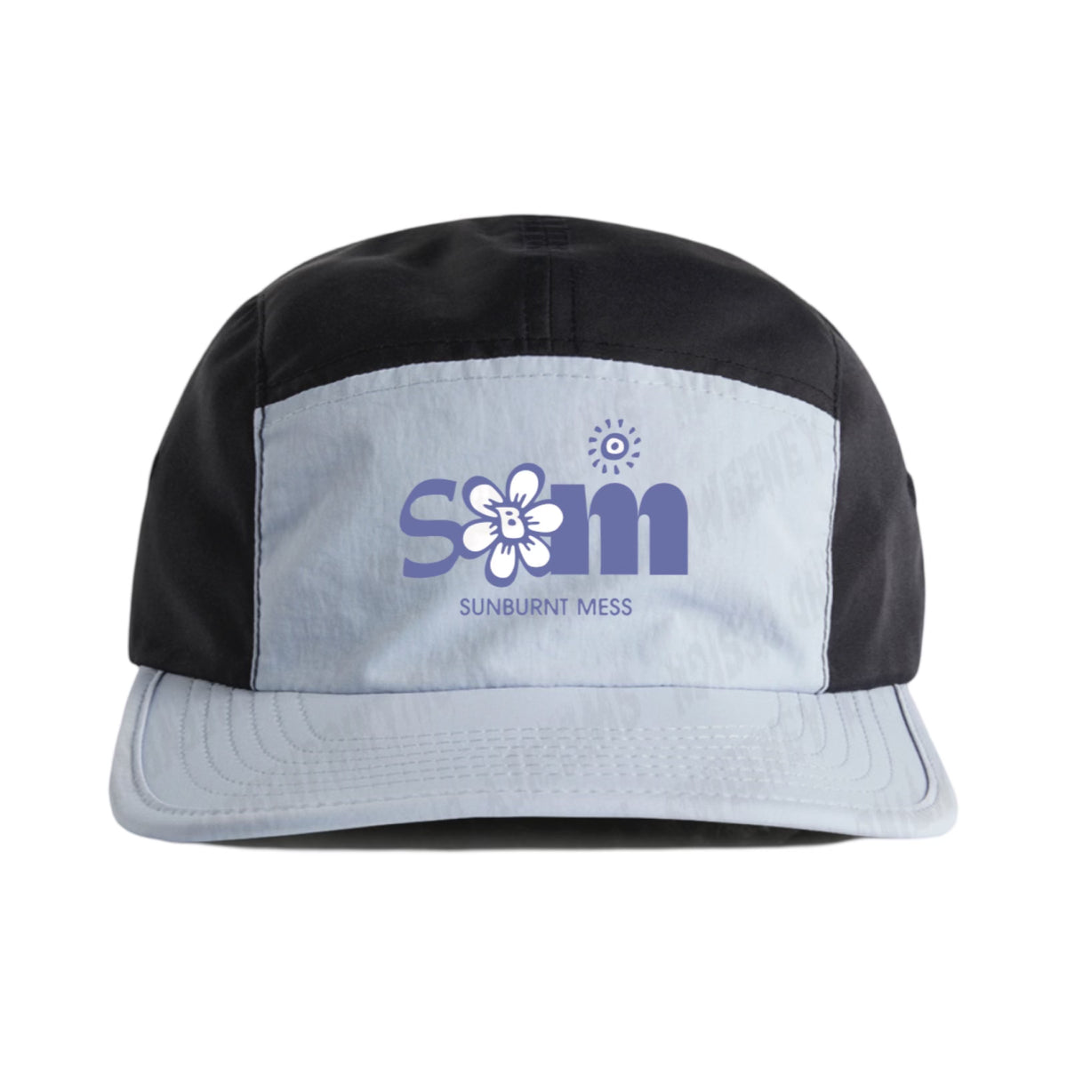 SUNBURNT MESS FLOWER POWER 5 PANEL CAP - NAVY — Sunburnt Mess