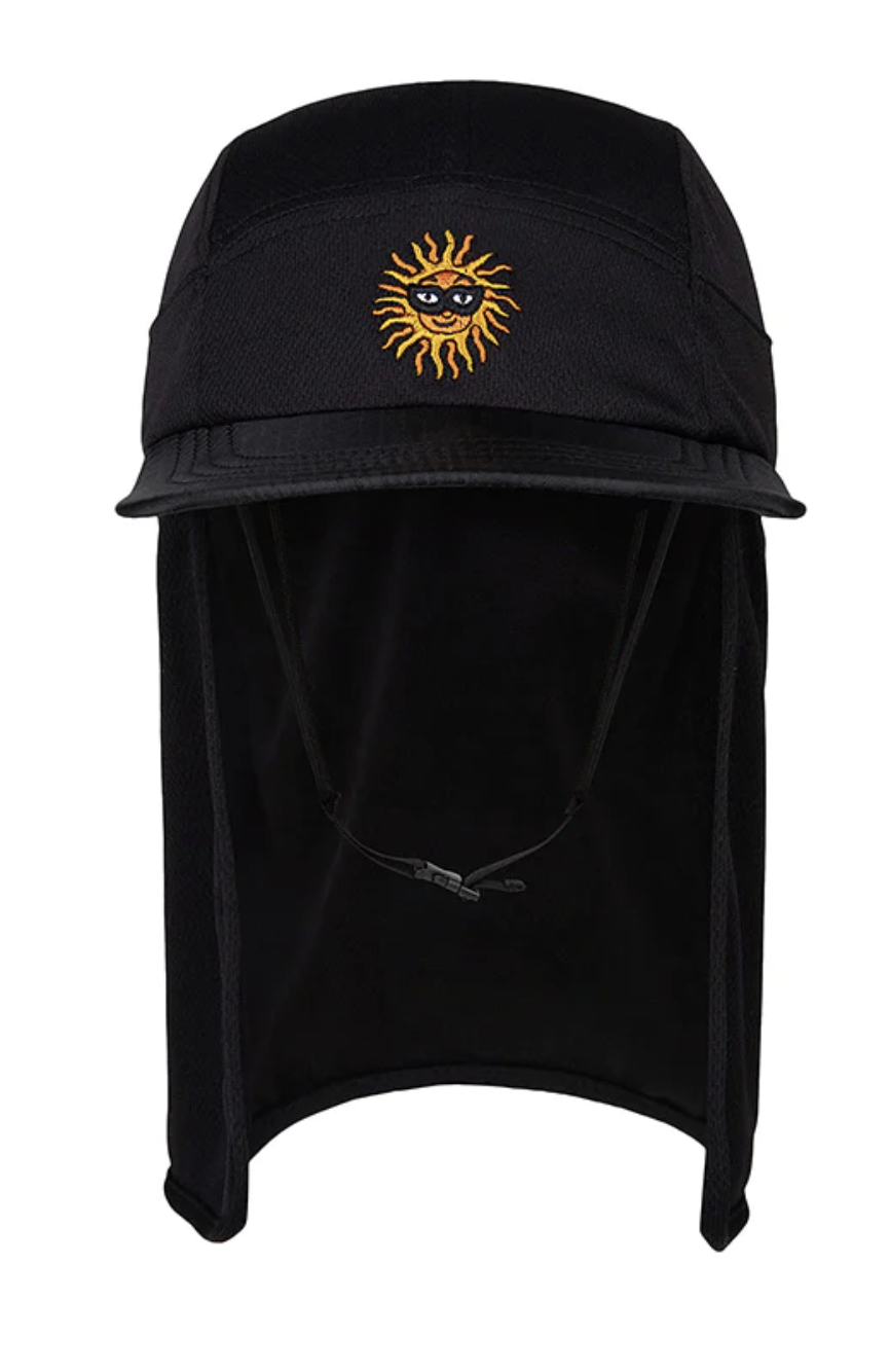 WILD THINGS FLAPBACK SURF CAP - BLACK — Sunburnt Mess